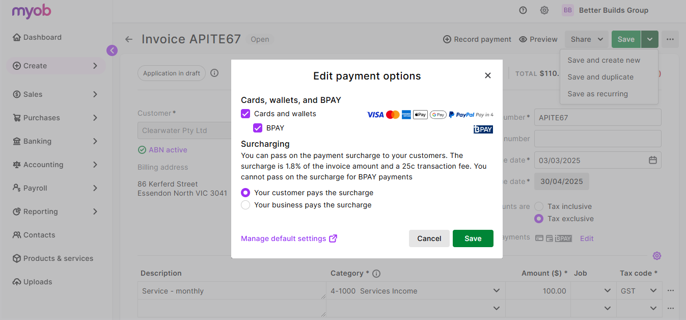 MYOB Business release notes