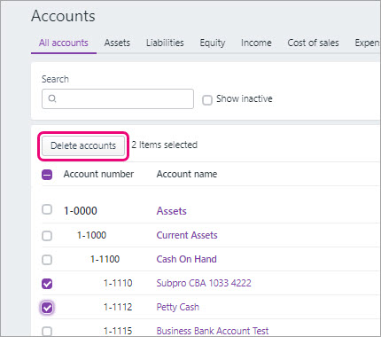 Adding, editing and deleting accounts