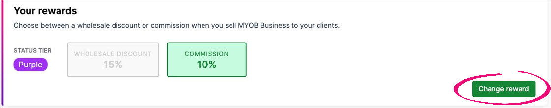 Selecting Partner Program reward preferences