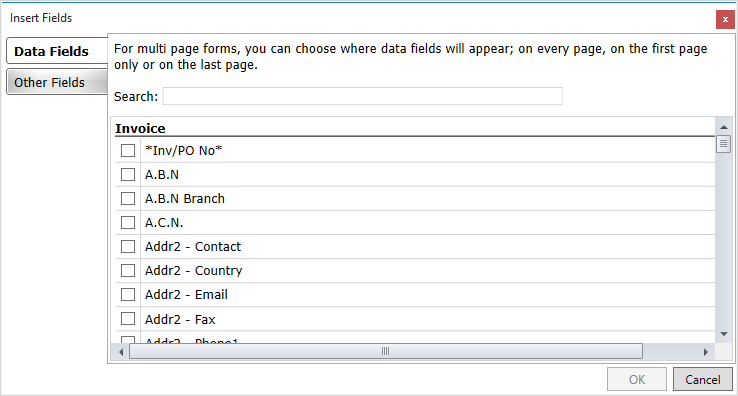 Add text and fields to forms