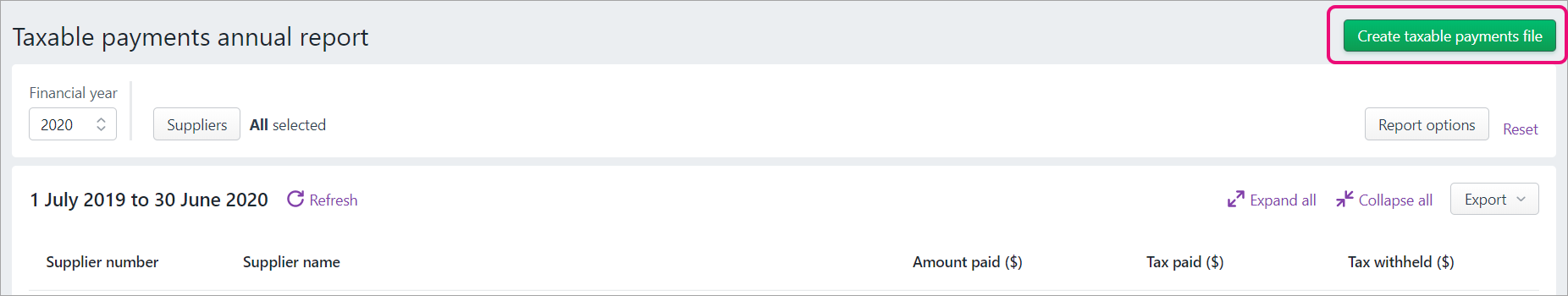 Producing the Taxable payments annual report