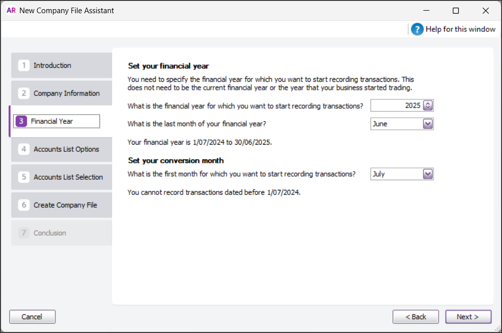 Create a company file
