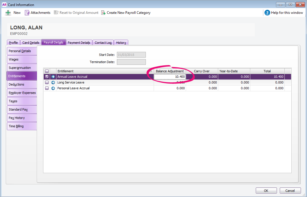 Adjusting leave entitlements