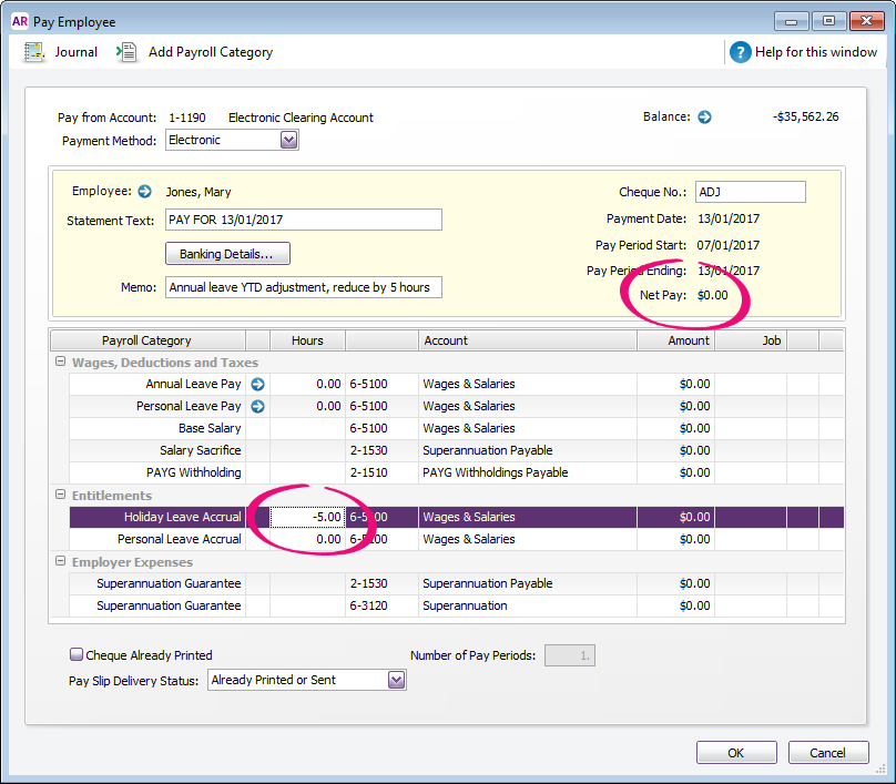 Adjusting leave entitlements