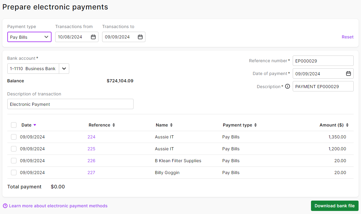 Matching a bank feed to multiple transactions