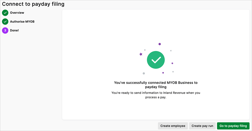 Setting up payday filing