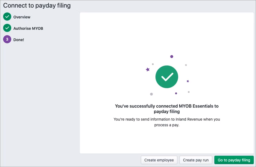 Setting up payday filing