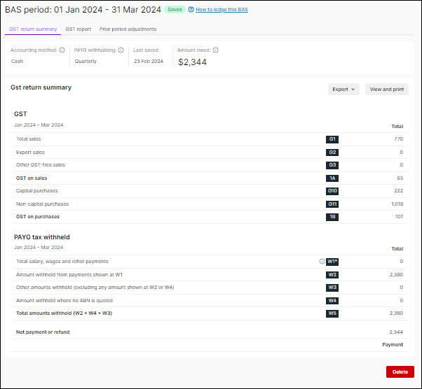 Completing your activity statement