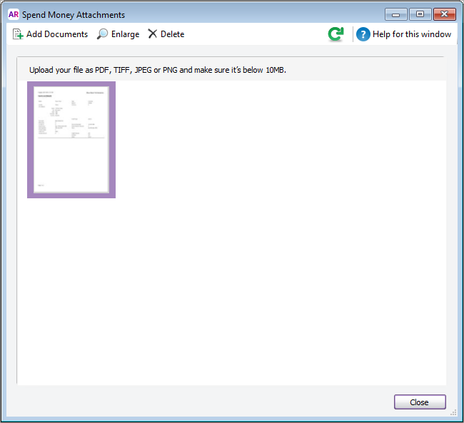 Attaching documents to purchase transactions