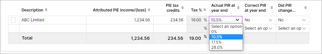 Portfolio investment entity (PIE) income in tax returns