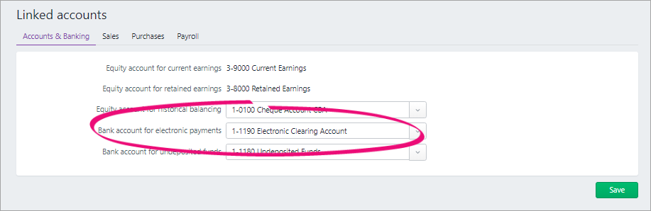 Setting up electronic payments for bank files
