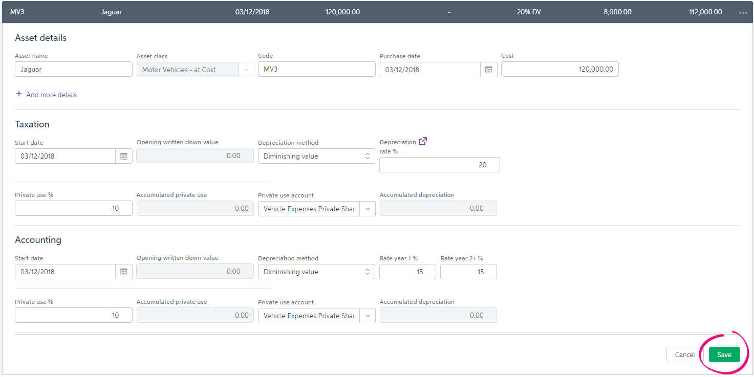 Adding and editing an asset