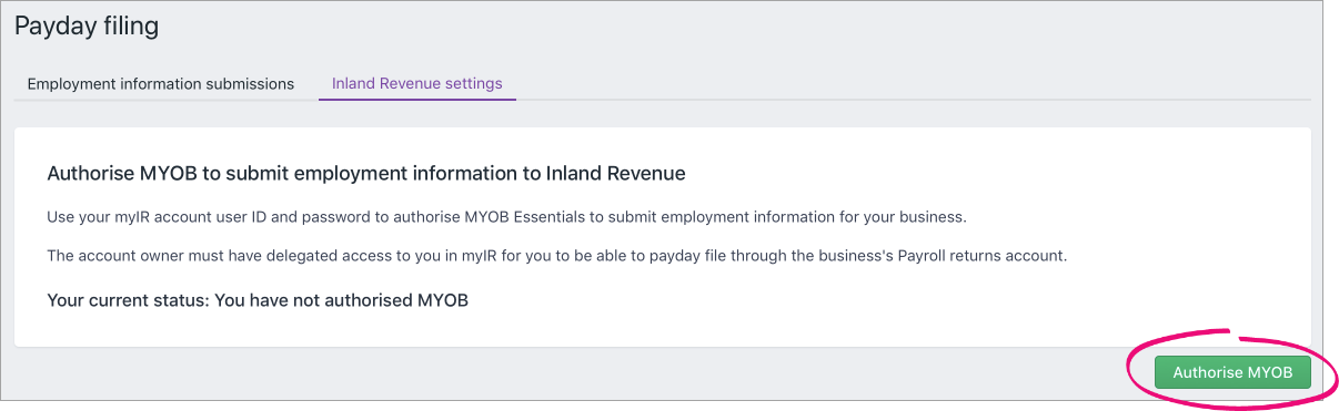 MYOB Business - Payroll - Authorise MYOB for payday filing as a ...