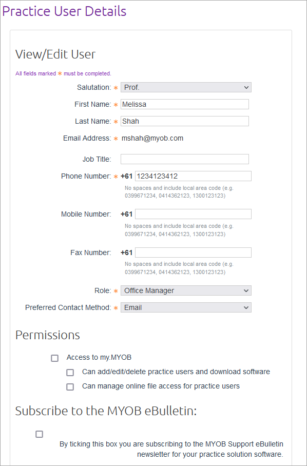 Adding or removing staff in MYOB Practice