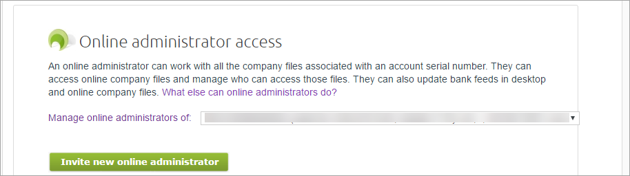 Invite an online administrator
