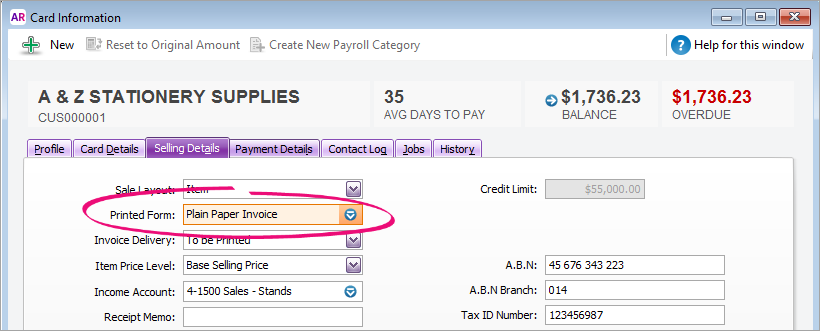 Set the default forms to use when emailing or printing
