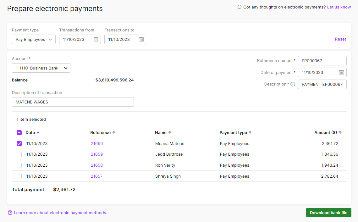 Matching bank transactions to grouped electronic payments