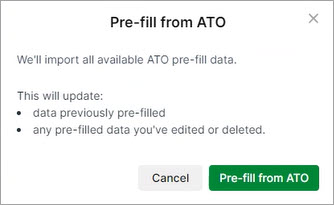 Pre-fill data from ATO (Individual tax returns only)