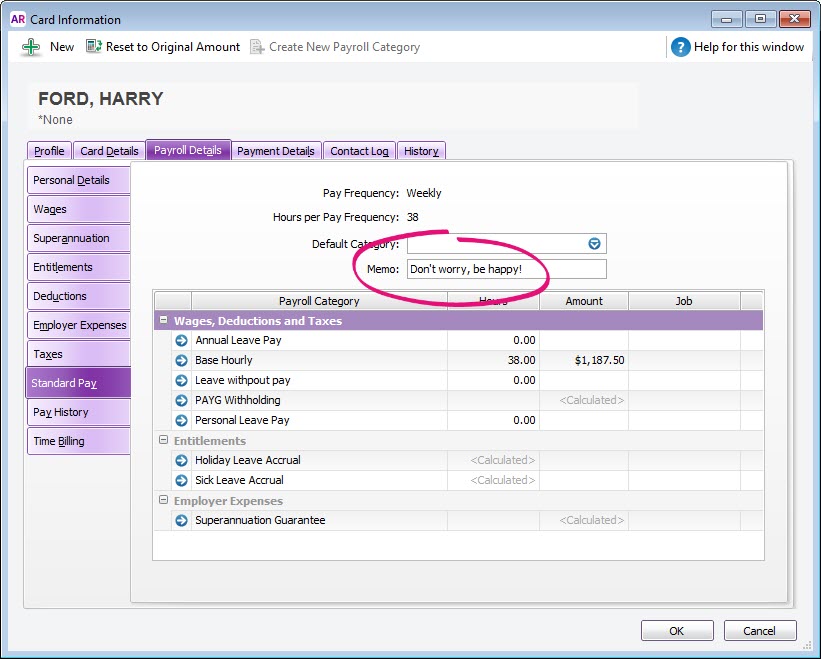 Personalising pay slips