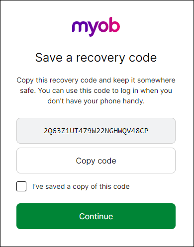 Using your backup codes