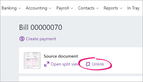 Attaching documents to bills