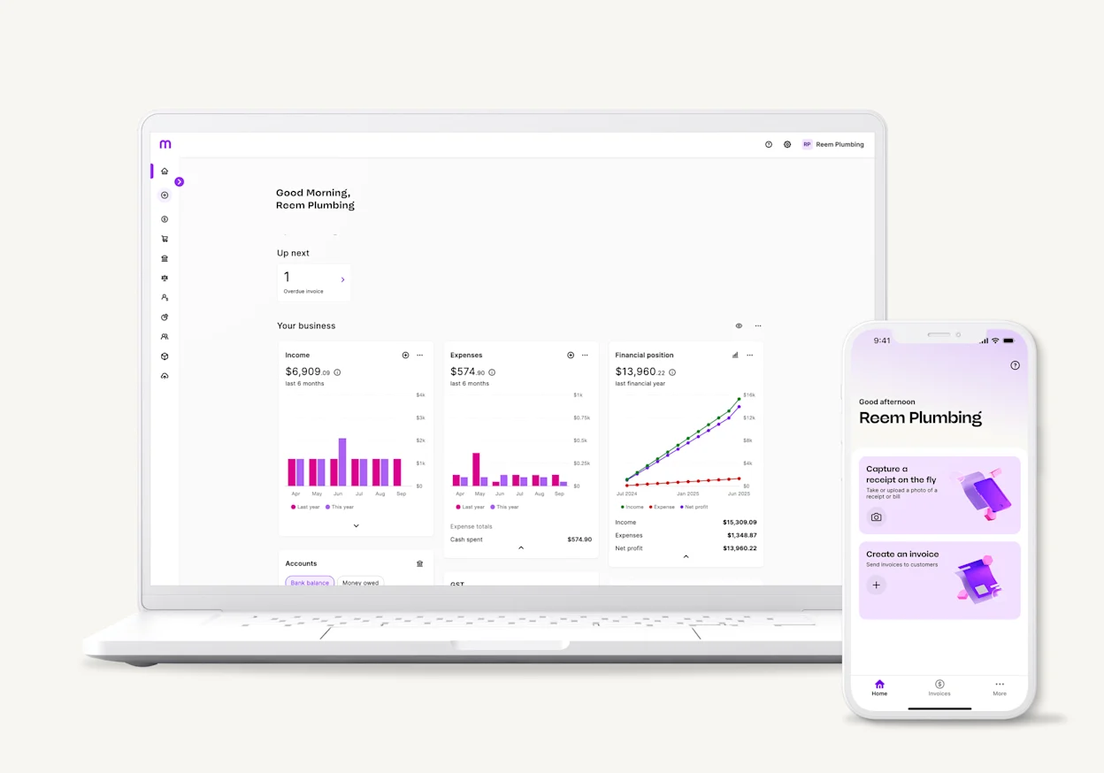 Mobile invoicing and receipt capture with MYOB Assist app
