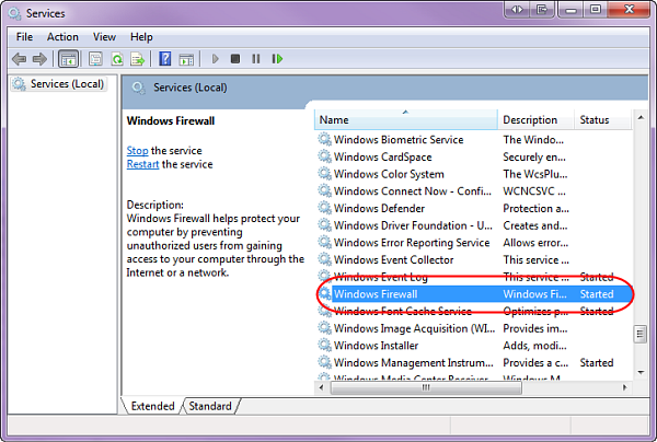 Error: The Base Filtering Engine (BFE) service doesn't exist or can't ...