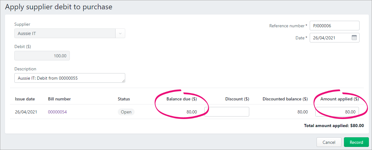 Supplier deposits on purchase orders