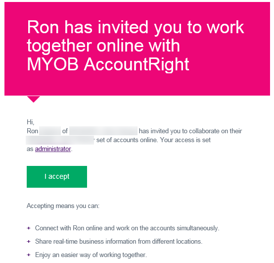 Accept an invitation to work online