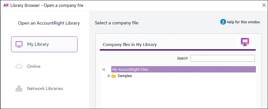 Work on an online company file
