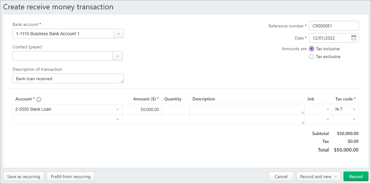 Loans and repayments