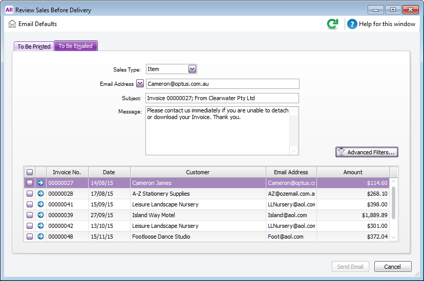 Removing transactions from the print or email queue