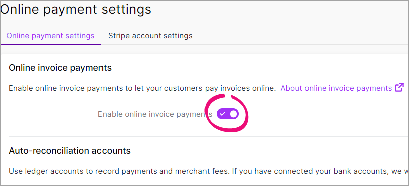 Online invoice payments