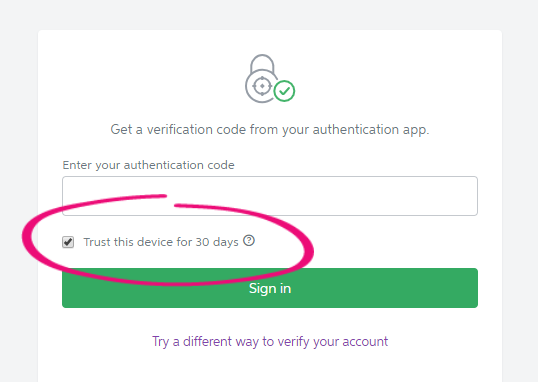Trust this device for 30 days