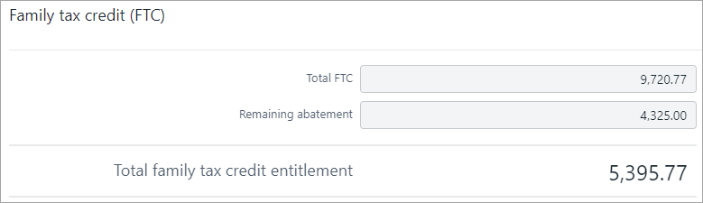 Working for families tax credits