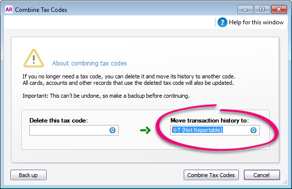 Combining tax or GST codes