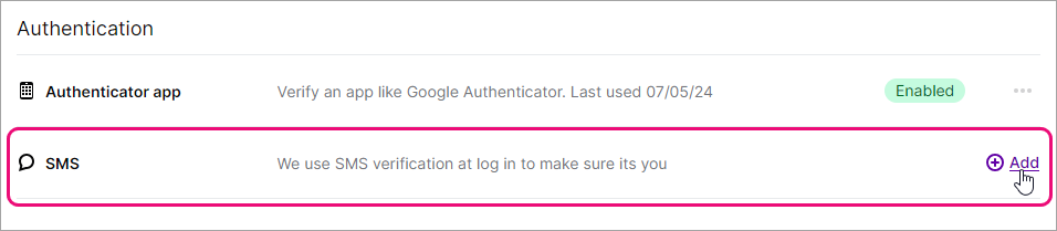 Setting up two-factor authentication on a new phone