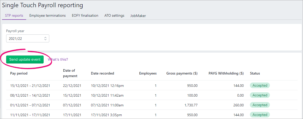Single Touch Payroll reporting error: Accepted with errors