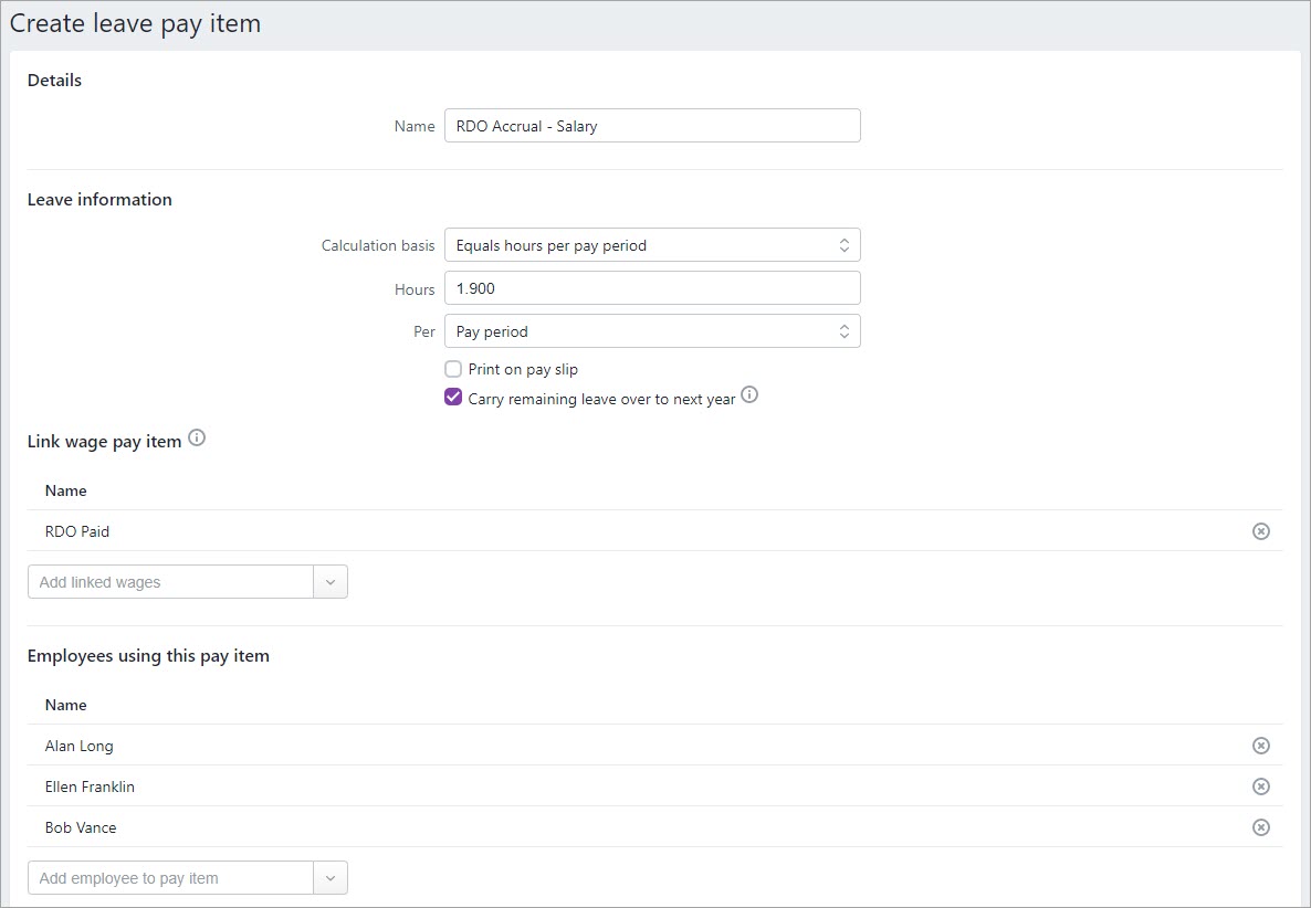 Rostered days off (RDOs)