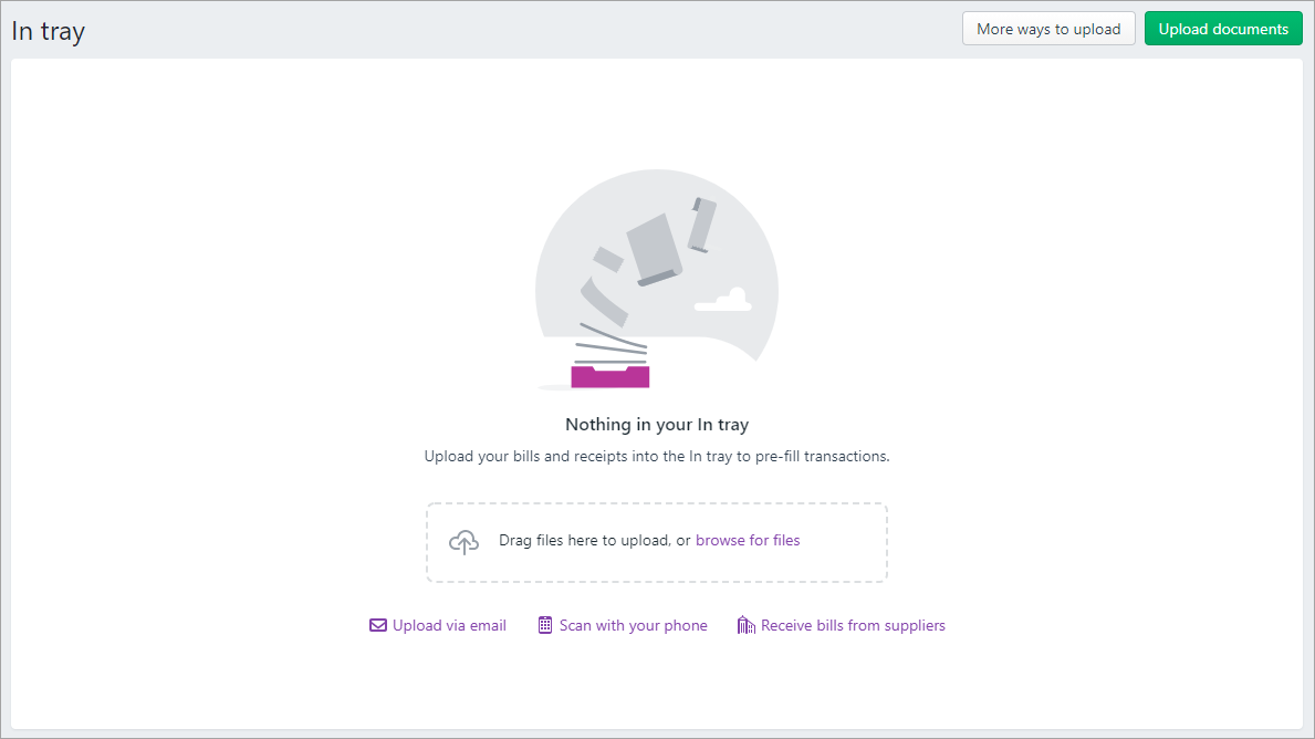 Working with In tray documents