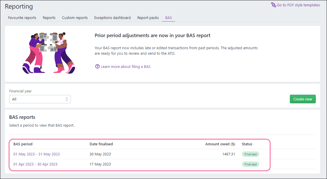 Completing your activity statement