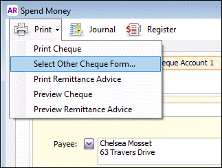 Personalising cheques