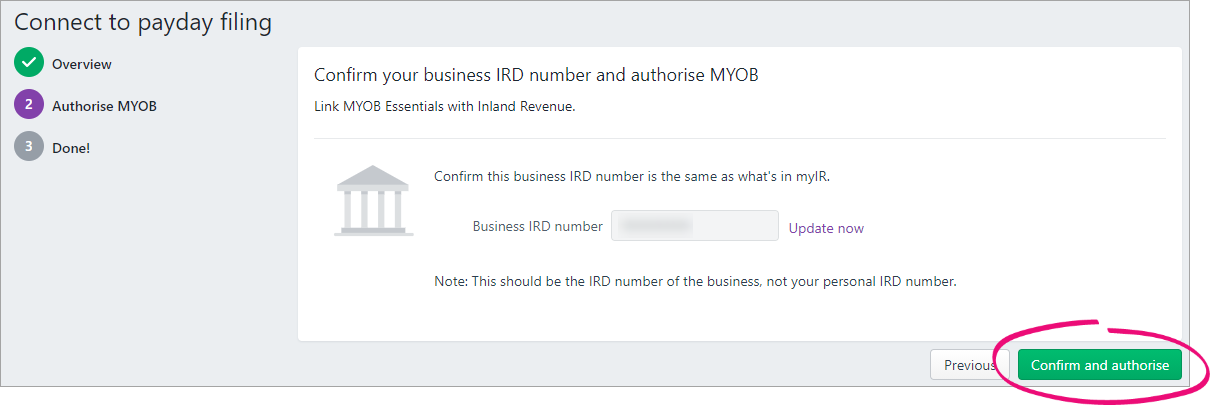 Setting up payday filing