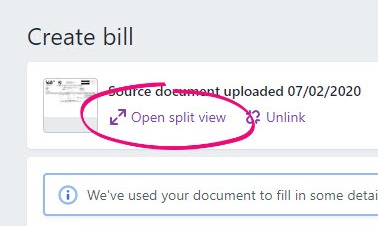 Attaching documents to bills