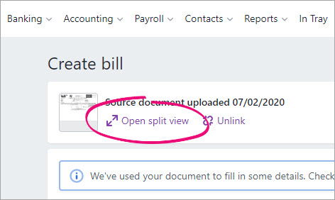 Attaching documents to bills