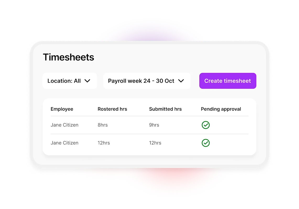 Timesheet and Rostering Software - Easy Pay Runs, Every Time
