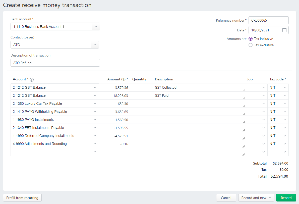 When you're ready, click Record
