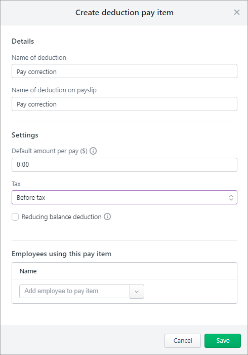 Changing or deleting a pay