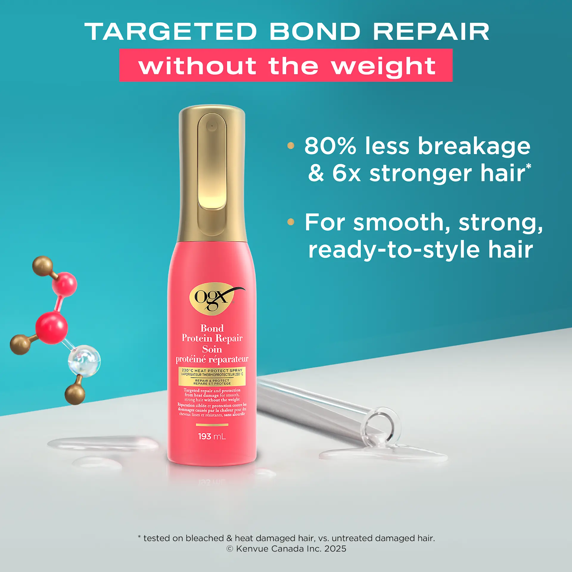 Bond Protein Repair Heat Protection Hair Spray | OGX®