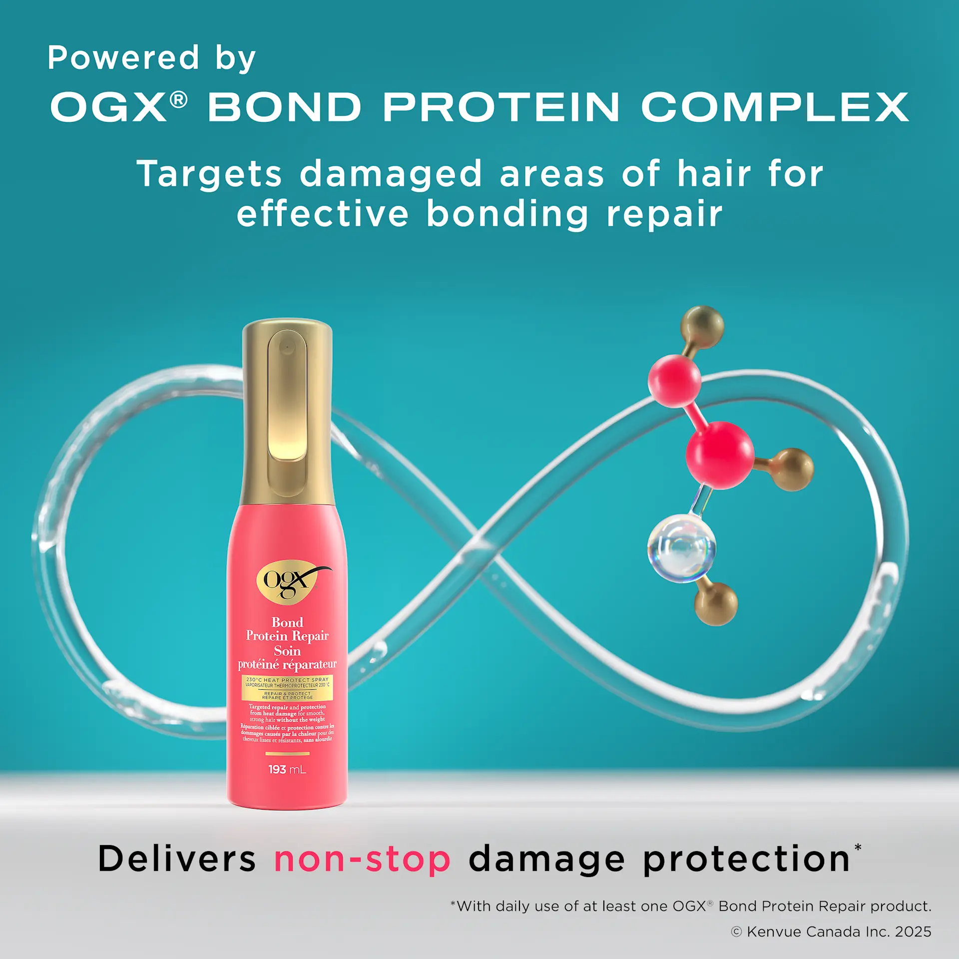 Bond Protein Repair Heat Protection Hair Spray | OGX®